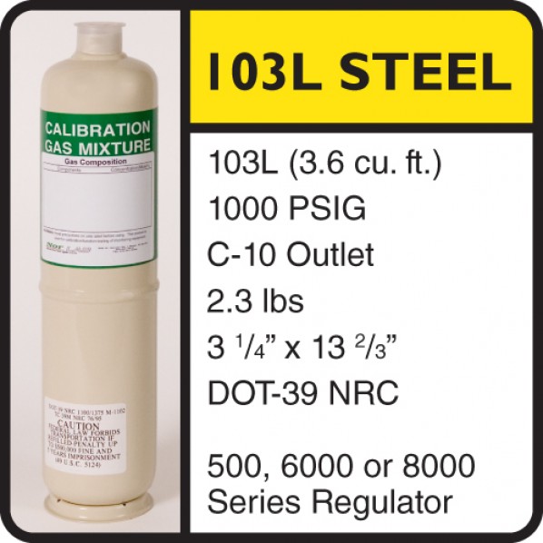 250 PPM Carbon Monoxide Calibration Gas in Air - 103L